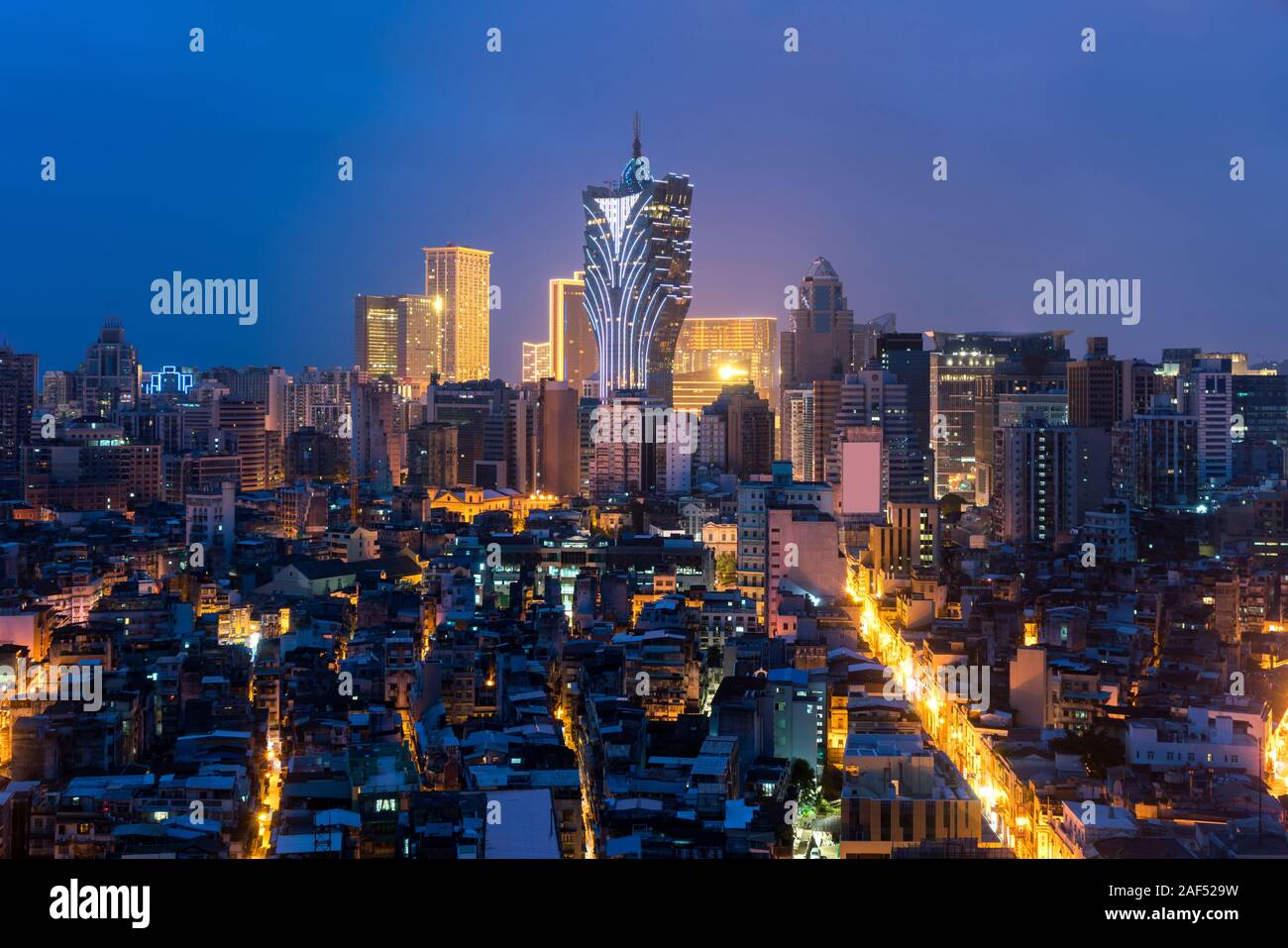 Image of Macau (Macao), China. Skyscraper hotel and casino building at ...