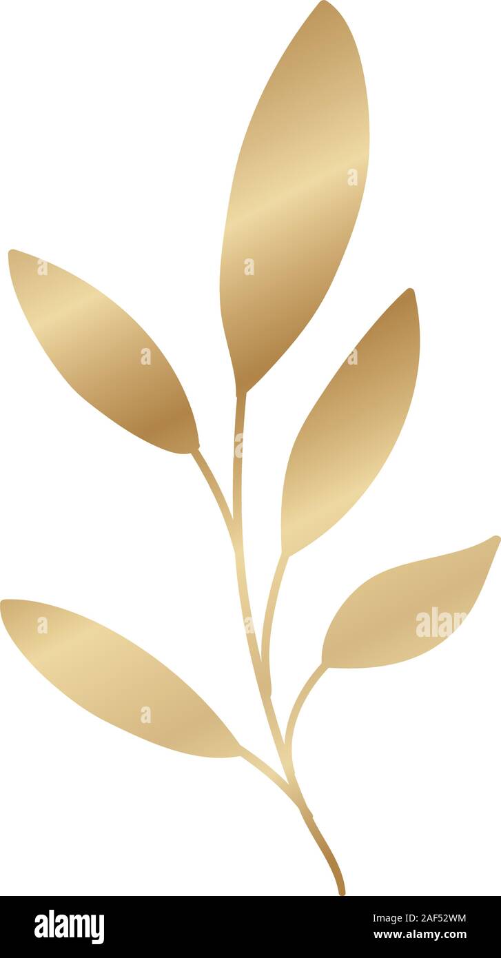 Isolated gold leaf plant vector design Stock Vector Image & Art - Alamy