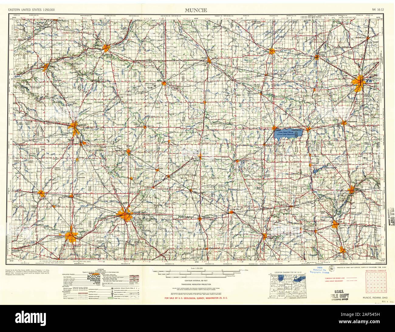 Muncie map hi-res stock photography and images - Alamy