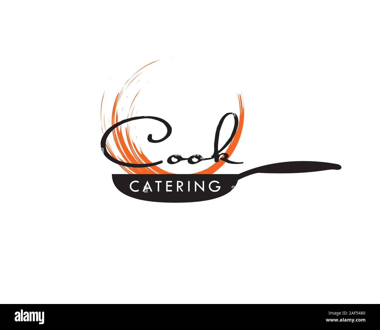 letter cook fire flame food restaurant chef logo Stock Vector Image ...
