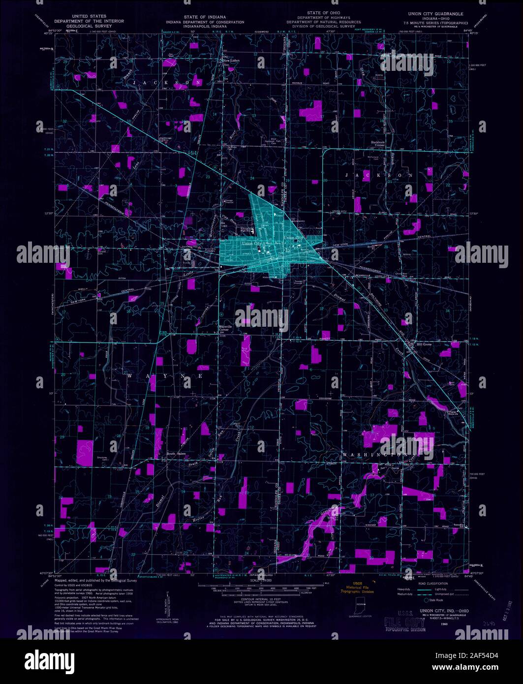 Map of union city ohio hi-res stock photography and images - Alamy