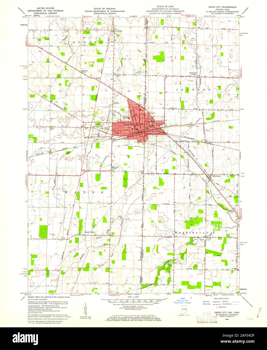 Map of union city ohio hi-res stock photography and images - Alamy