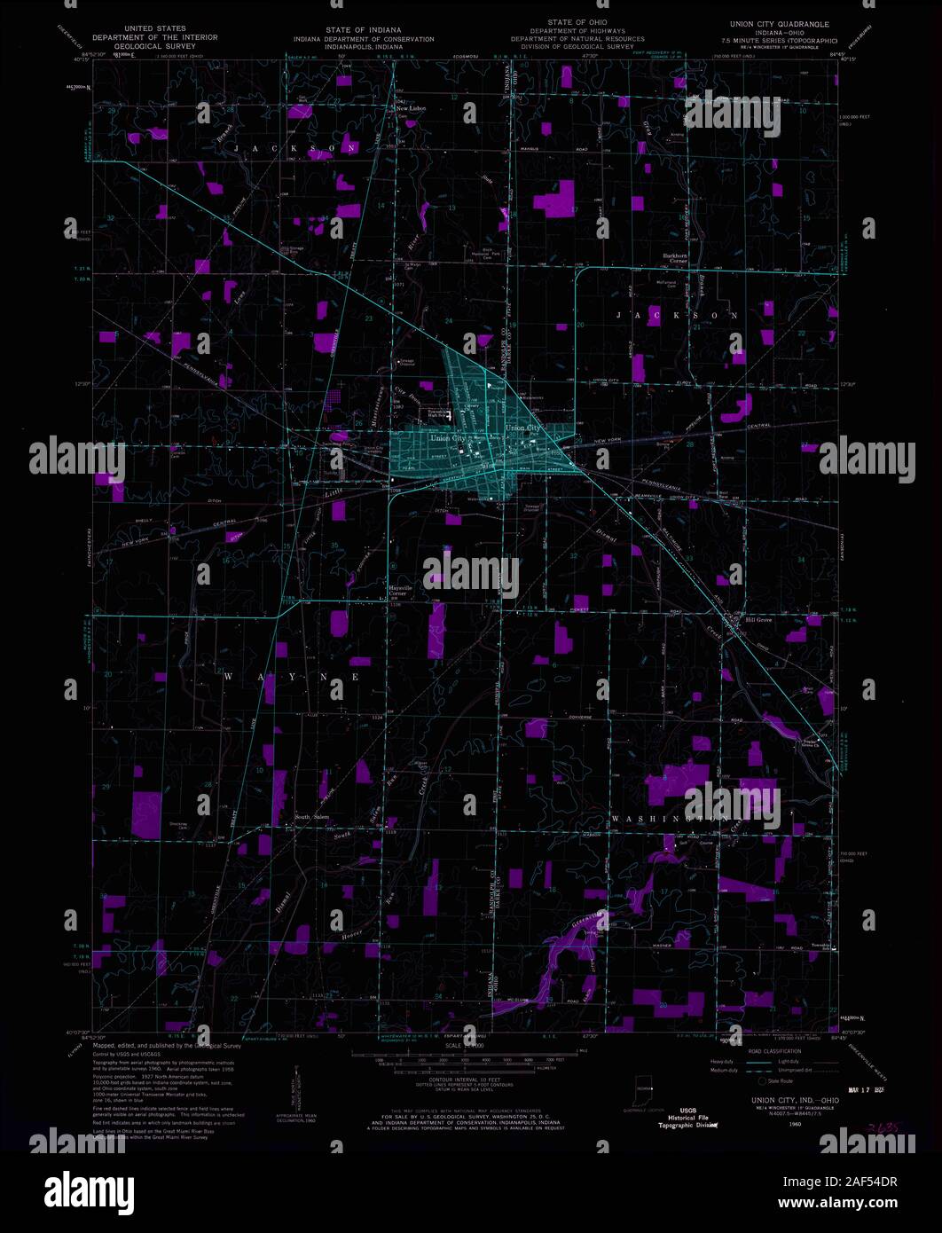 Map of union city ohio hi-res stock photography and images - Alamy