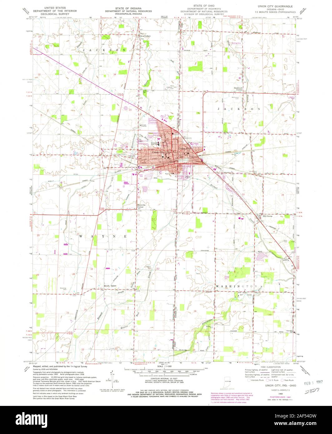 Map of union city ohio hi-res stock photography and images - Alamy