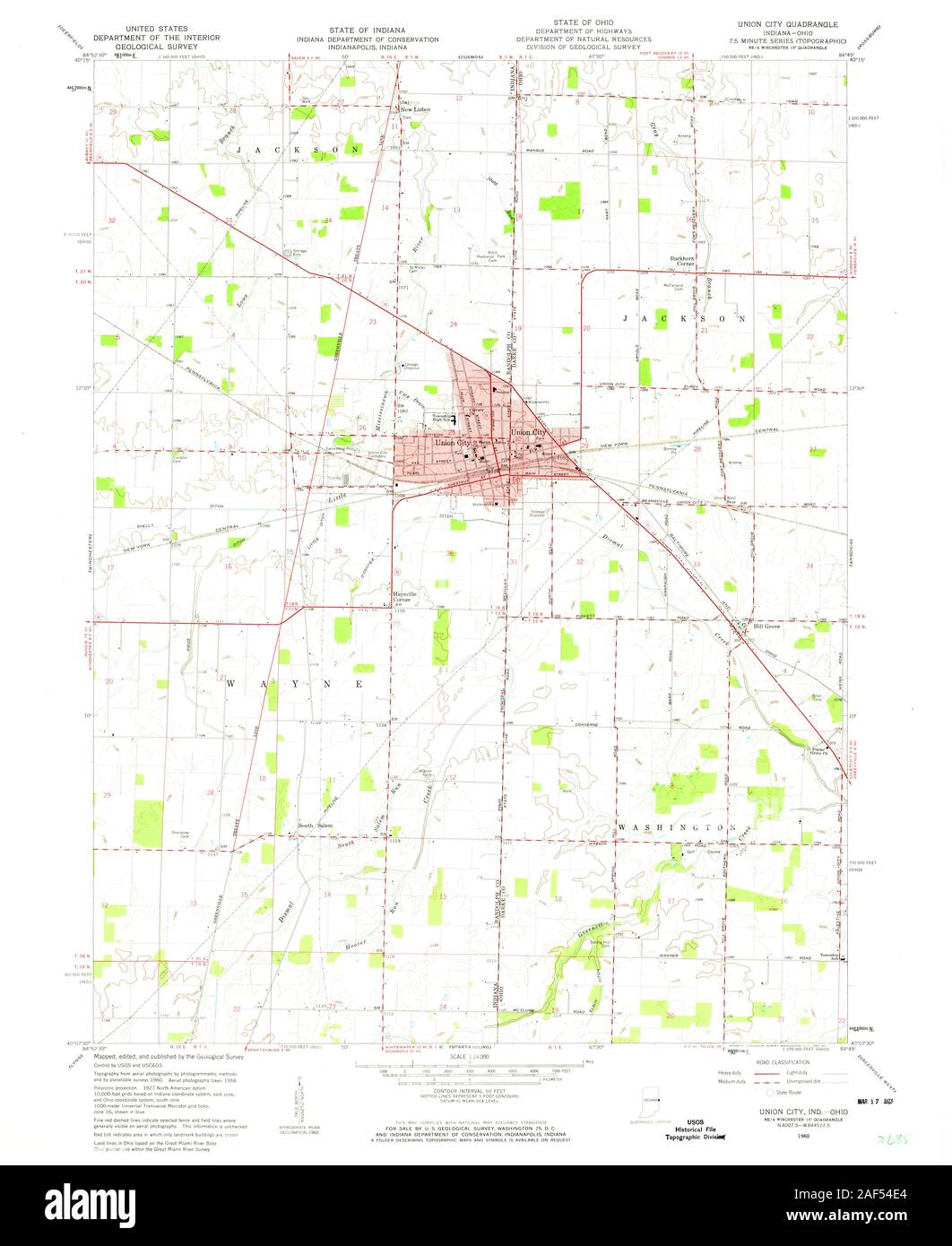 Map of union city ohio hi-res stock photography and images - Alamy