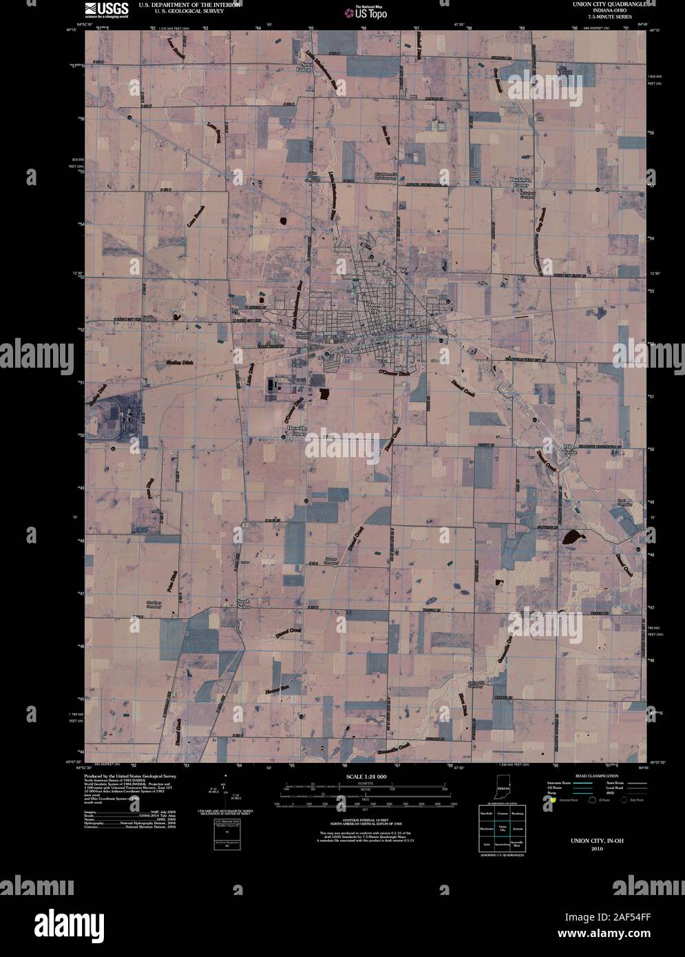 Map of union city ohio hi-res stock photography and images - Alamy