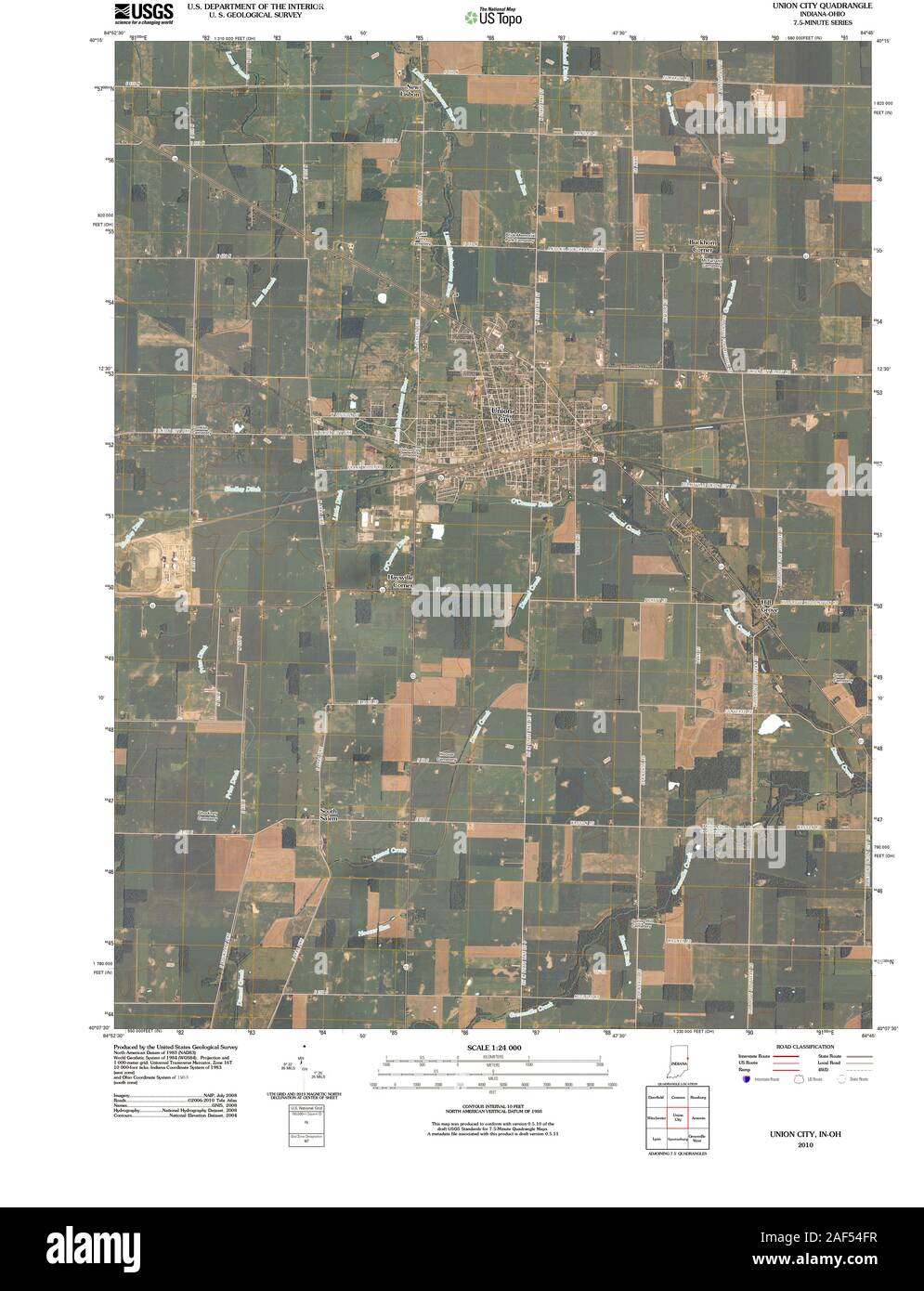 Union city ohio map hi-res stock photography and images - Alamy