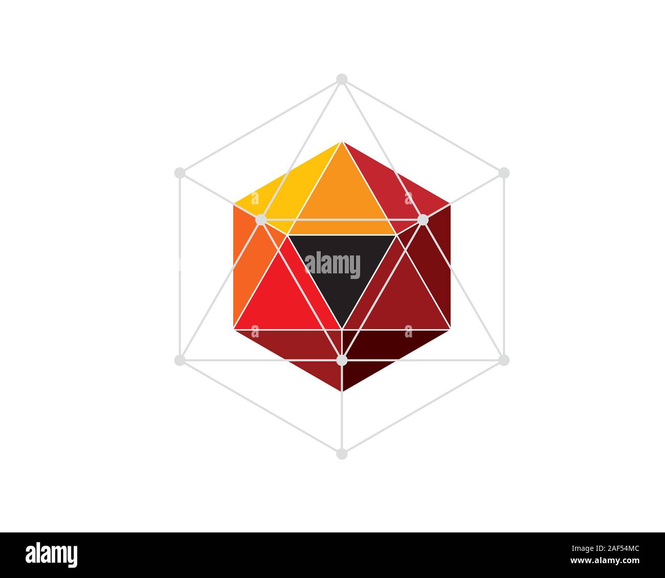 modern style triangular facet hexagon with wire connection Stock Vector ...