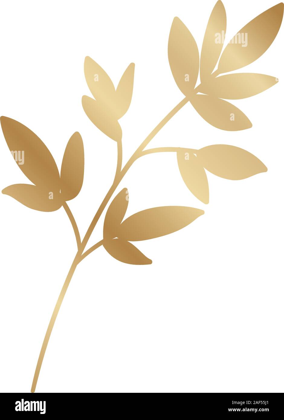 Isolated gold leaf plant vector design Stock Vector Image & Art - Alamy