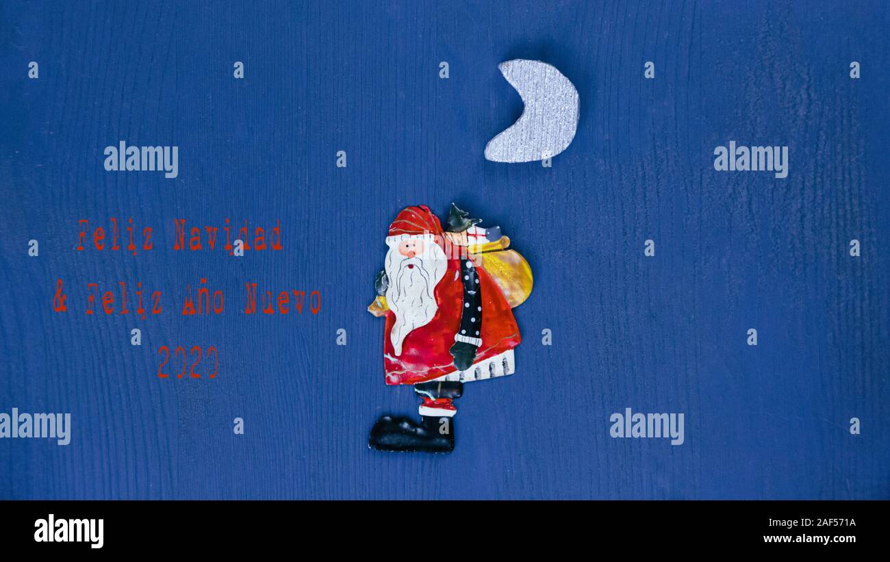 Santa Klaus Christmas label Stock Photo - Alamy