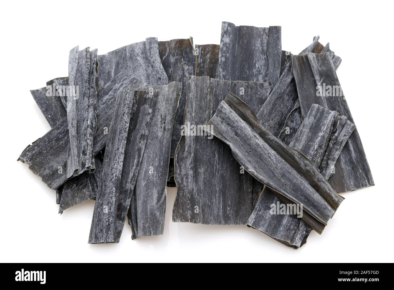 Japanese food konbu kelp on white background Stock Photo - Alamy