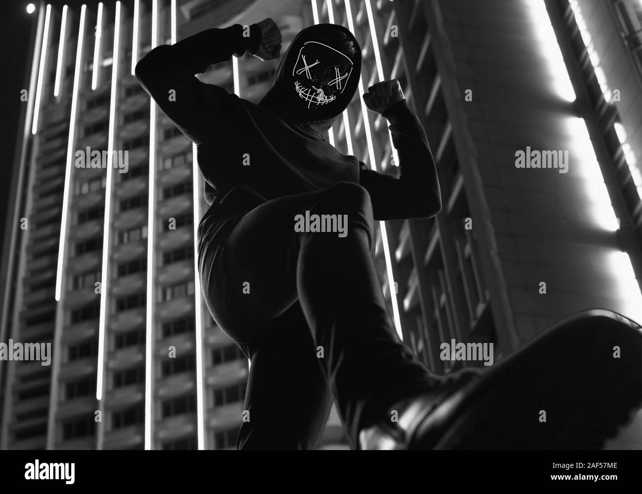 Hidden face hoodie Black and White Stock Photos & Images - Alamy