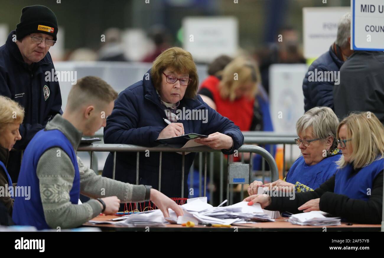 A tally counter watches count for Mid Ulster at Meadowbank Sports Arena ...
