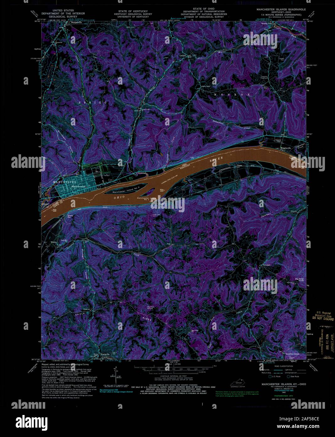 Map of manchester ohio hi-res stock photography and images - Alamy