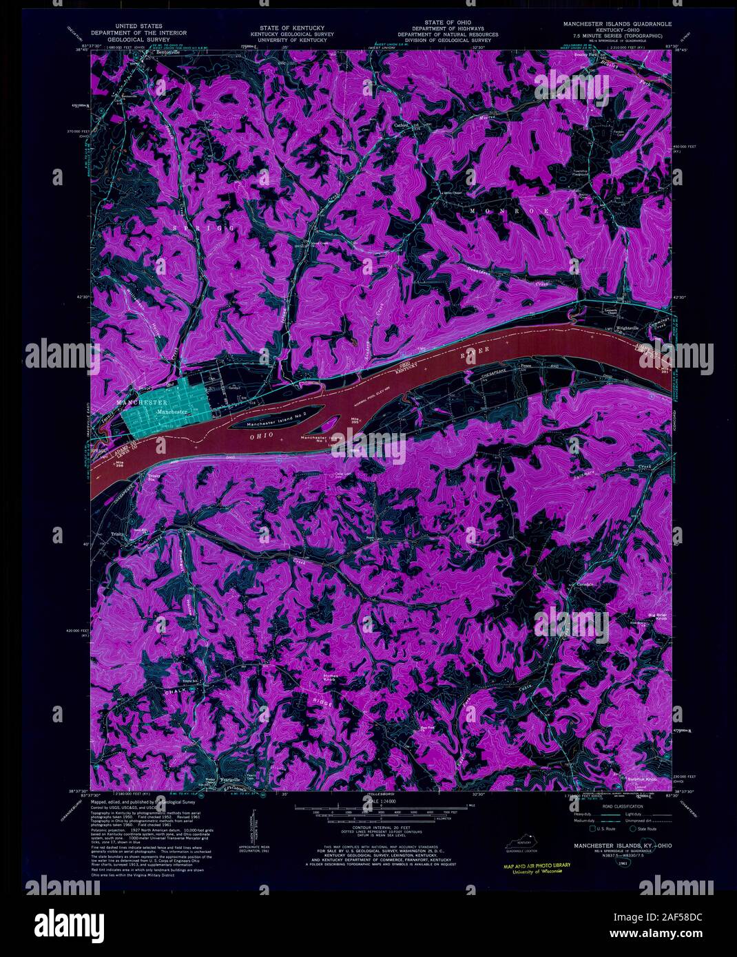 Map of manchester ohio hi-res stock photography and images - Alamy