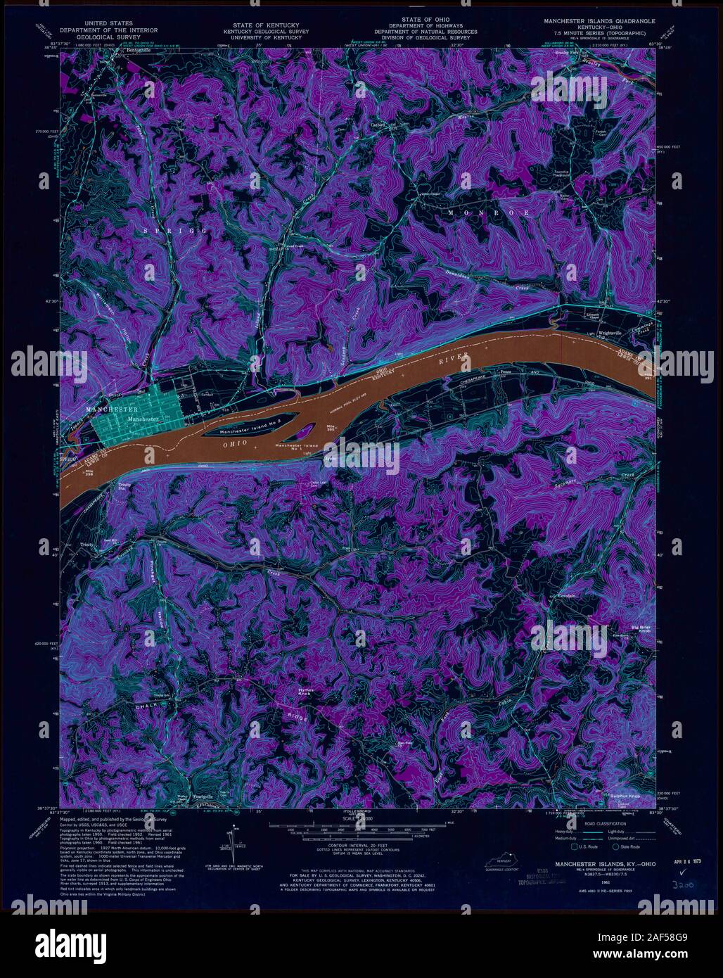 Map of manchester ohio hi-res stock photography and images - Alamy