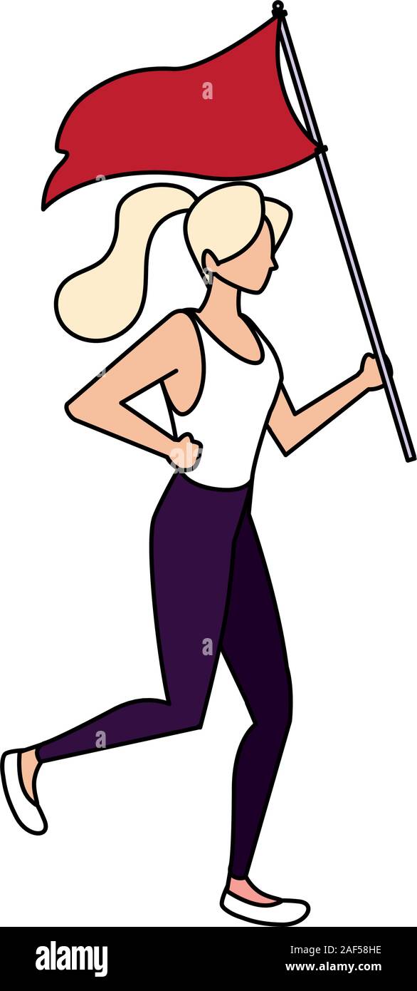 Cartoon Color Guard Flag