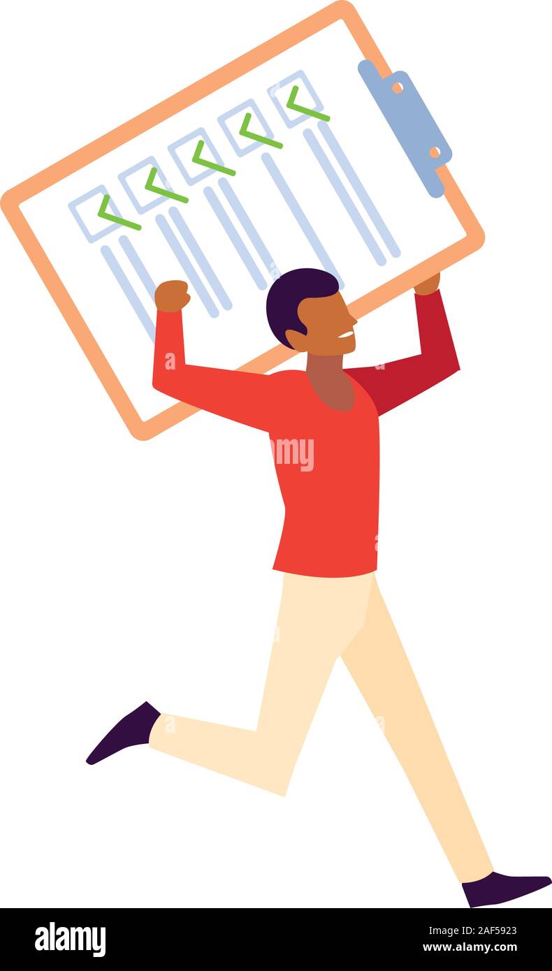 man with clipboard on white background vector illustration design Stock ...