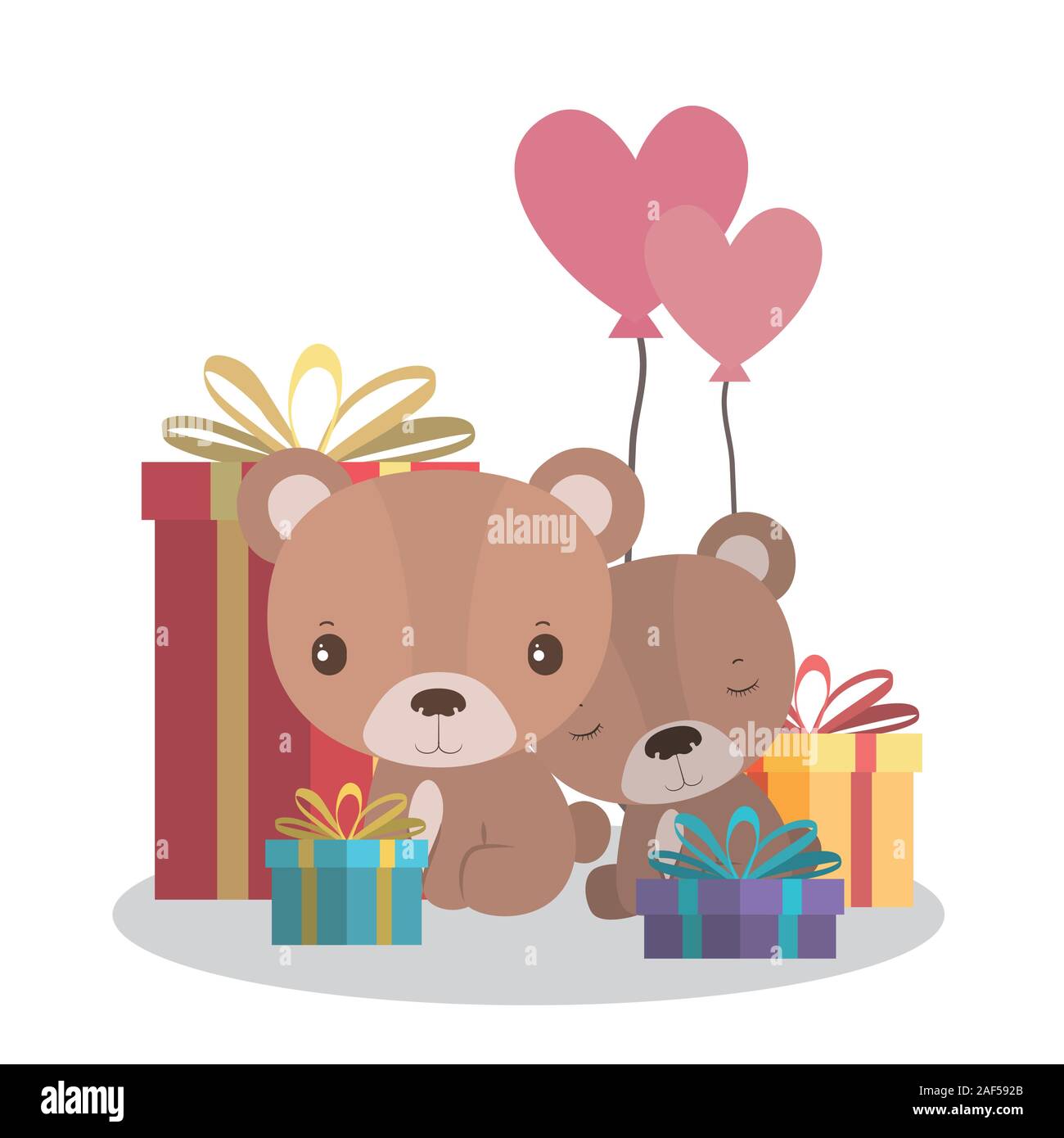 Baby shower invitation with bears cartoons vector design Stock Vector ...