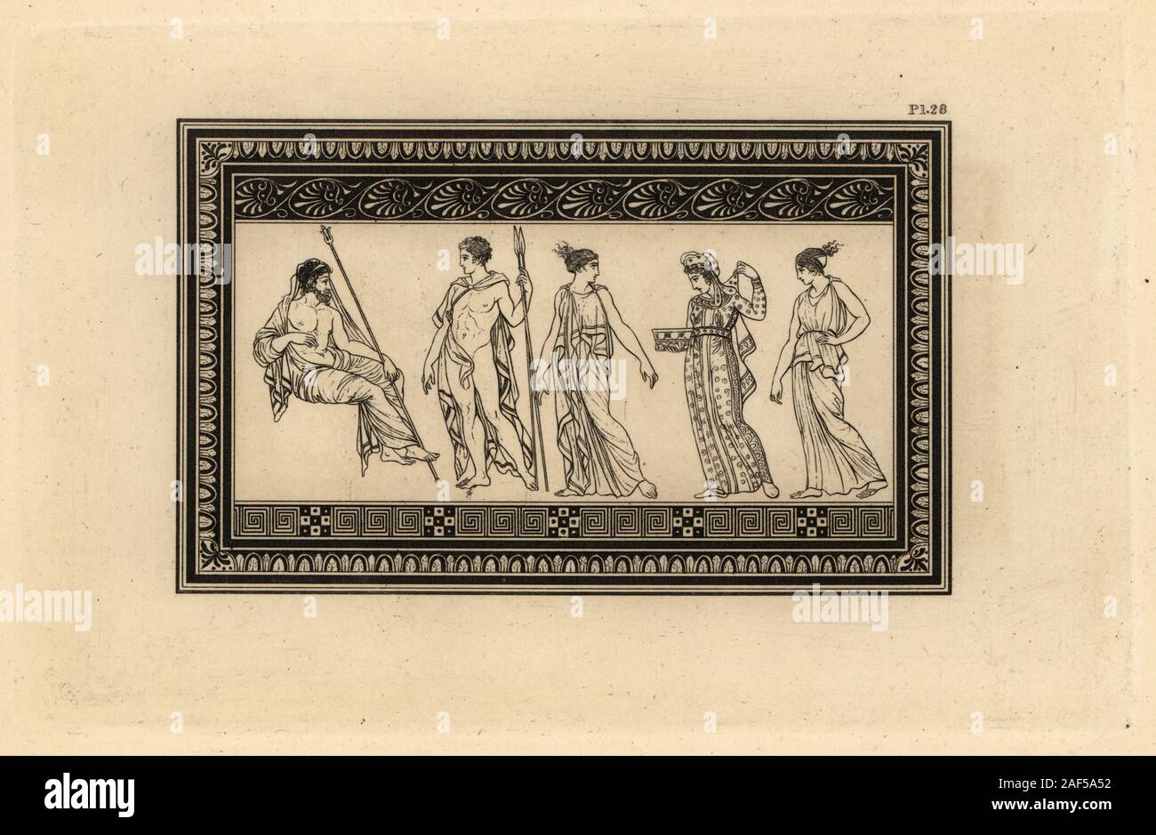 Atlas, with sceptre, in conversation with Orpheus. The Pleiad Electra ...