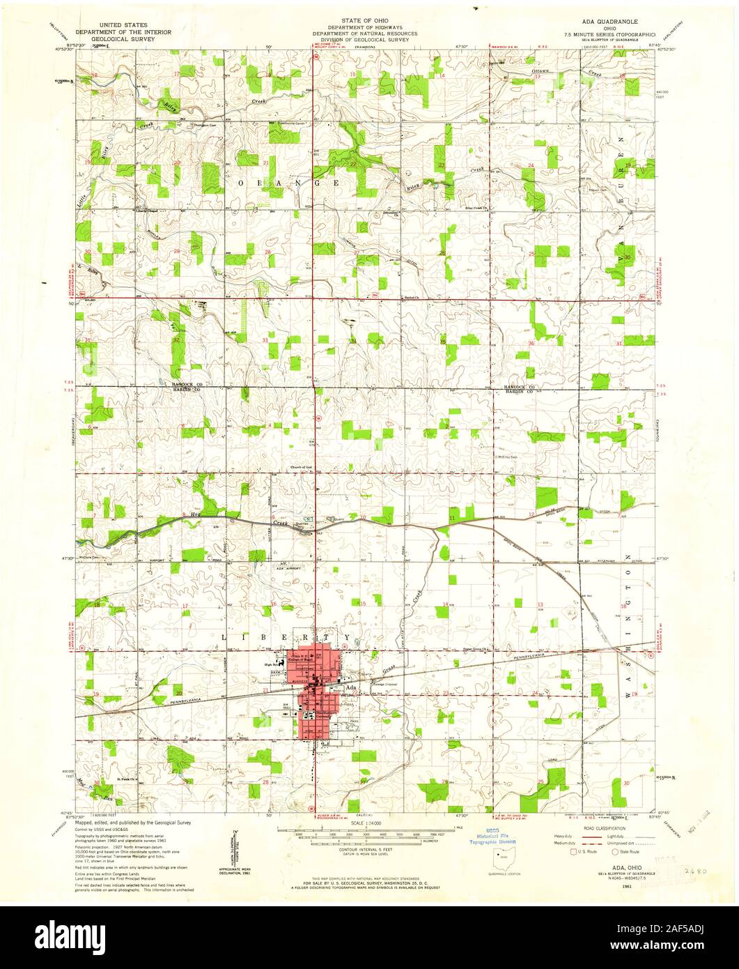 Ada ohio map hi-res stock photography and images - Alamy