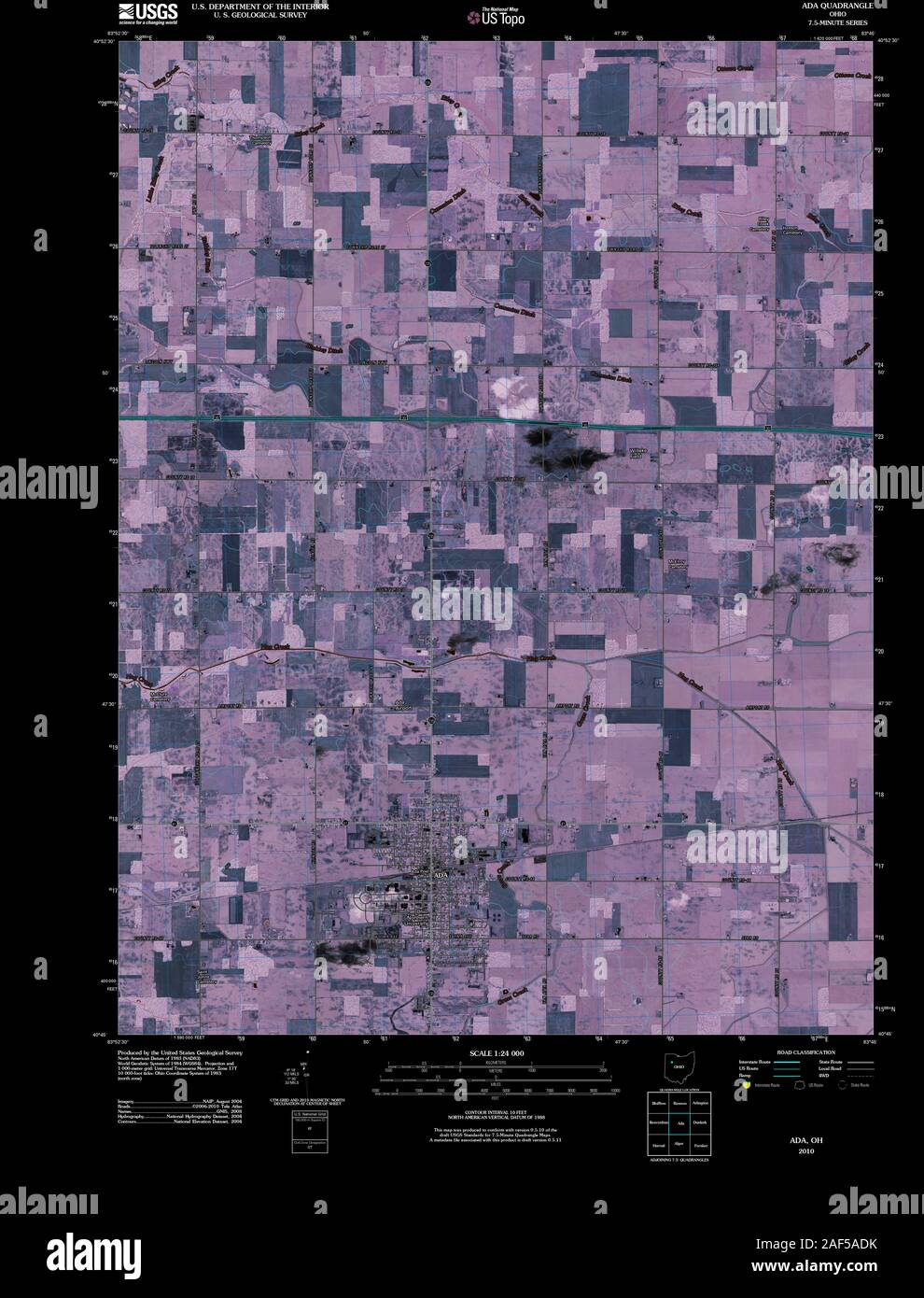 Ada ohio map hi-res stock photography and images - Alamy