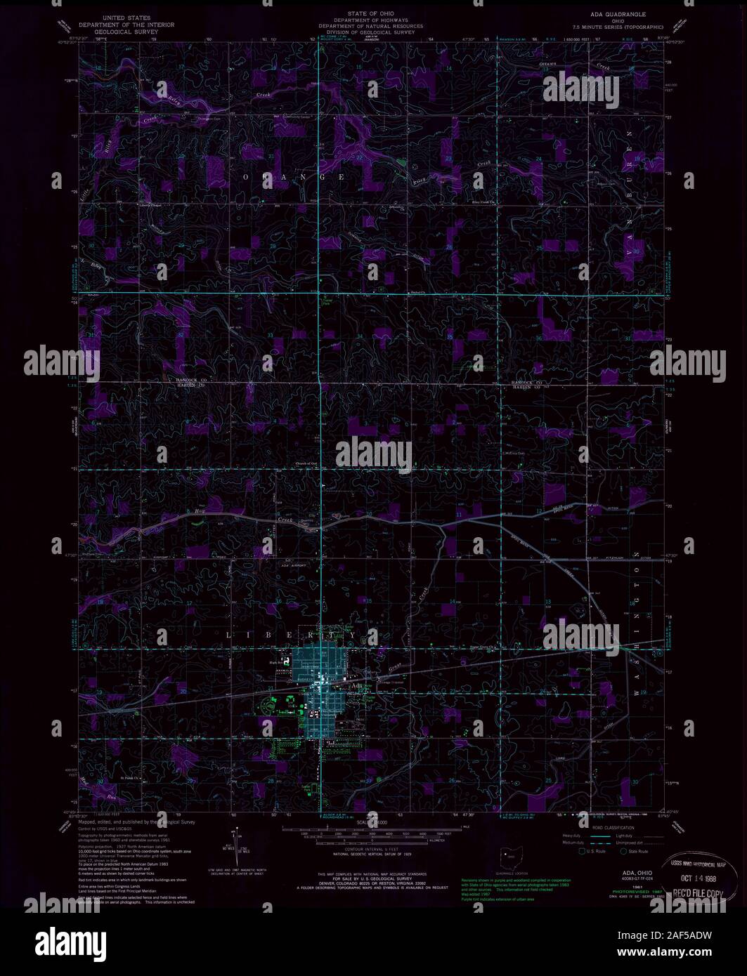 Ada ohio map hi-res stock photography and images - Alamy