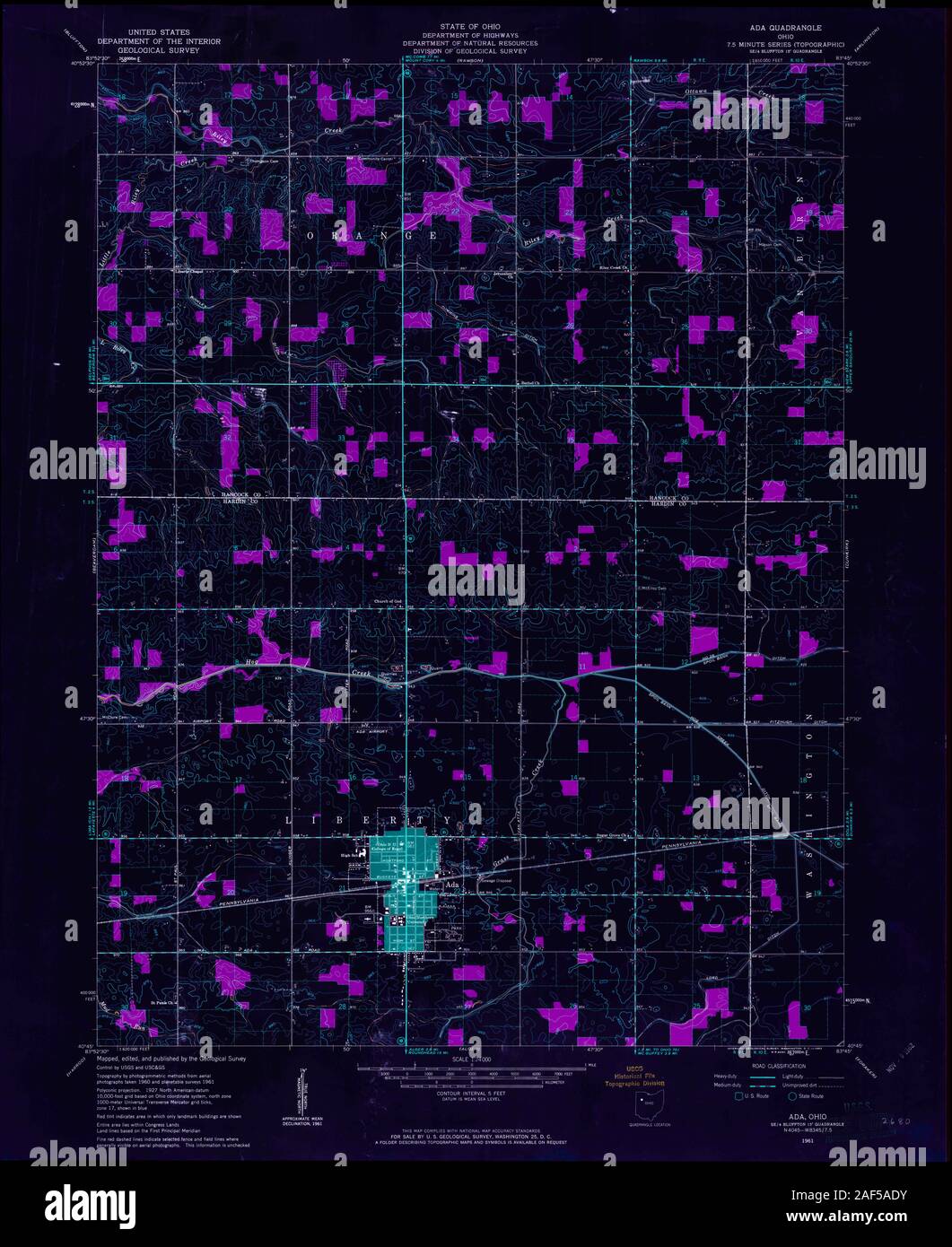 Ada ohio map hi-res stock photography and images - Alamy