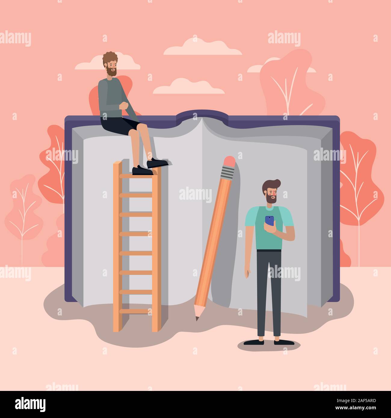 Men and elearning concept vector design Stock Vector Image & Art - Alamy