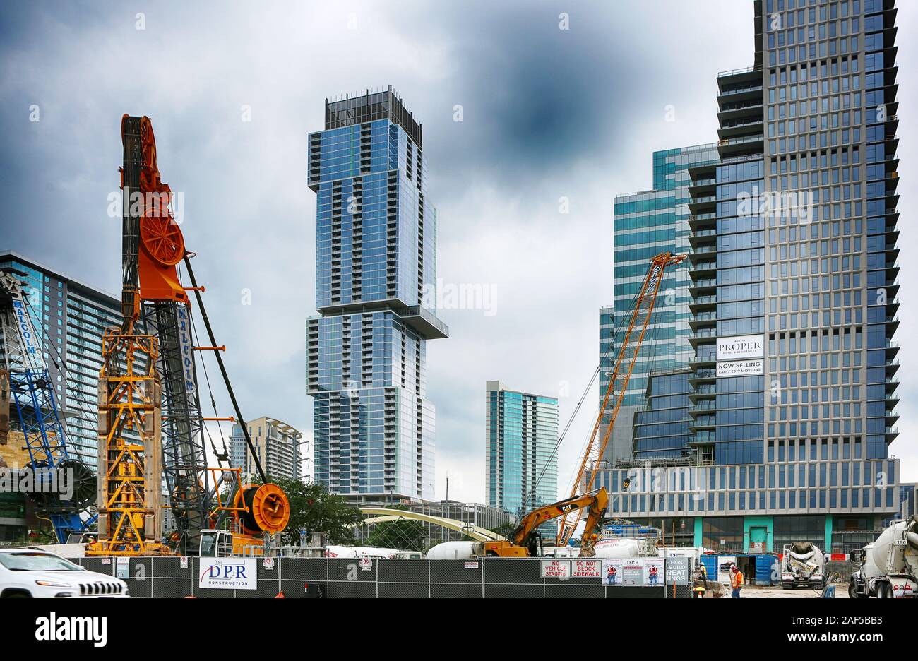 Austin, Texas, May 18, 2019. Constructions of new modern buildings in ...