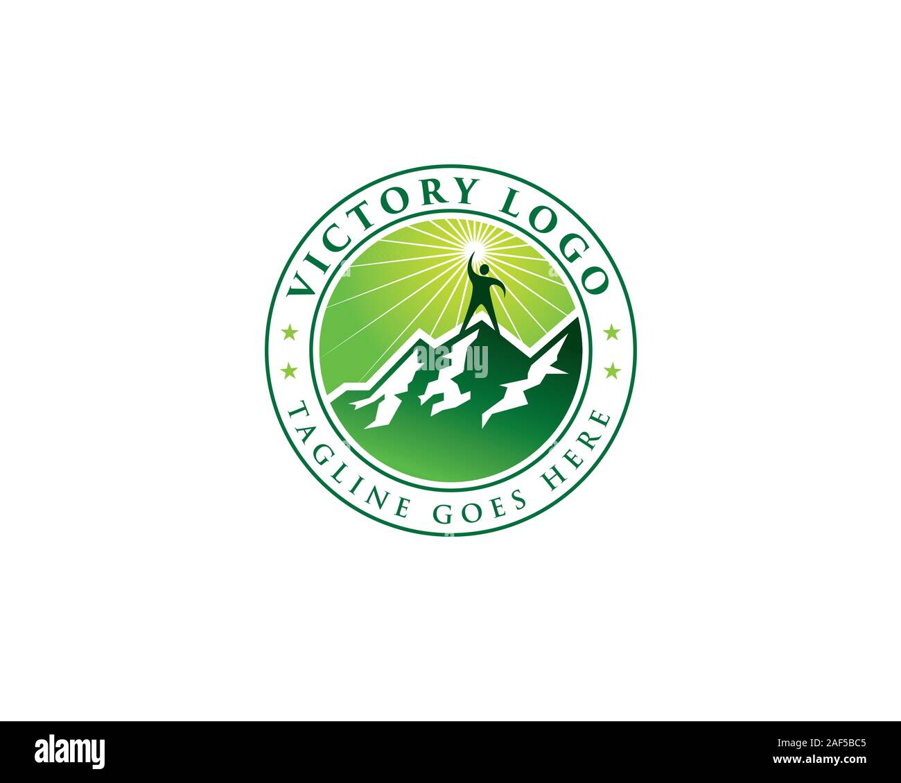 Victory flag on mountain Stock Vector Images - Alamy