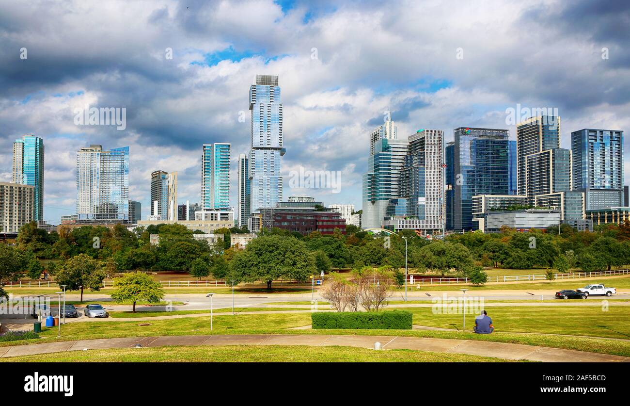 Austin, Texas, May 18, 2019. Constructions of new modern buildings in ...