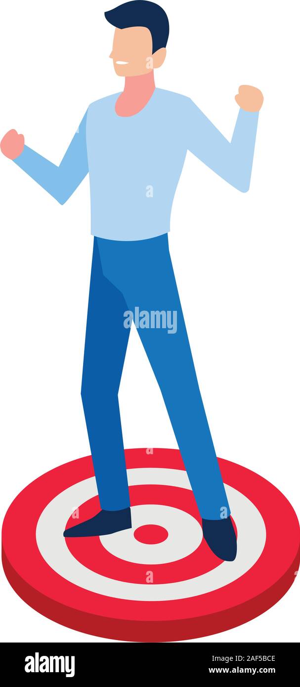 man with target shooting in white background vector illustration design ...