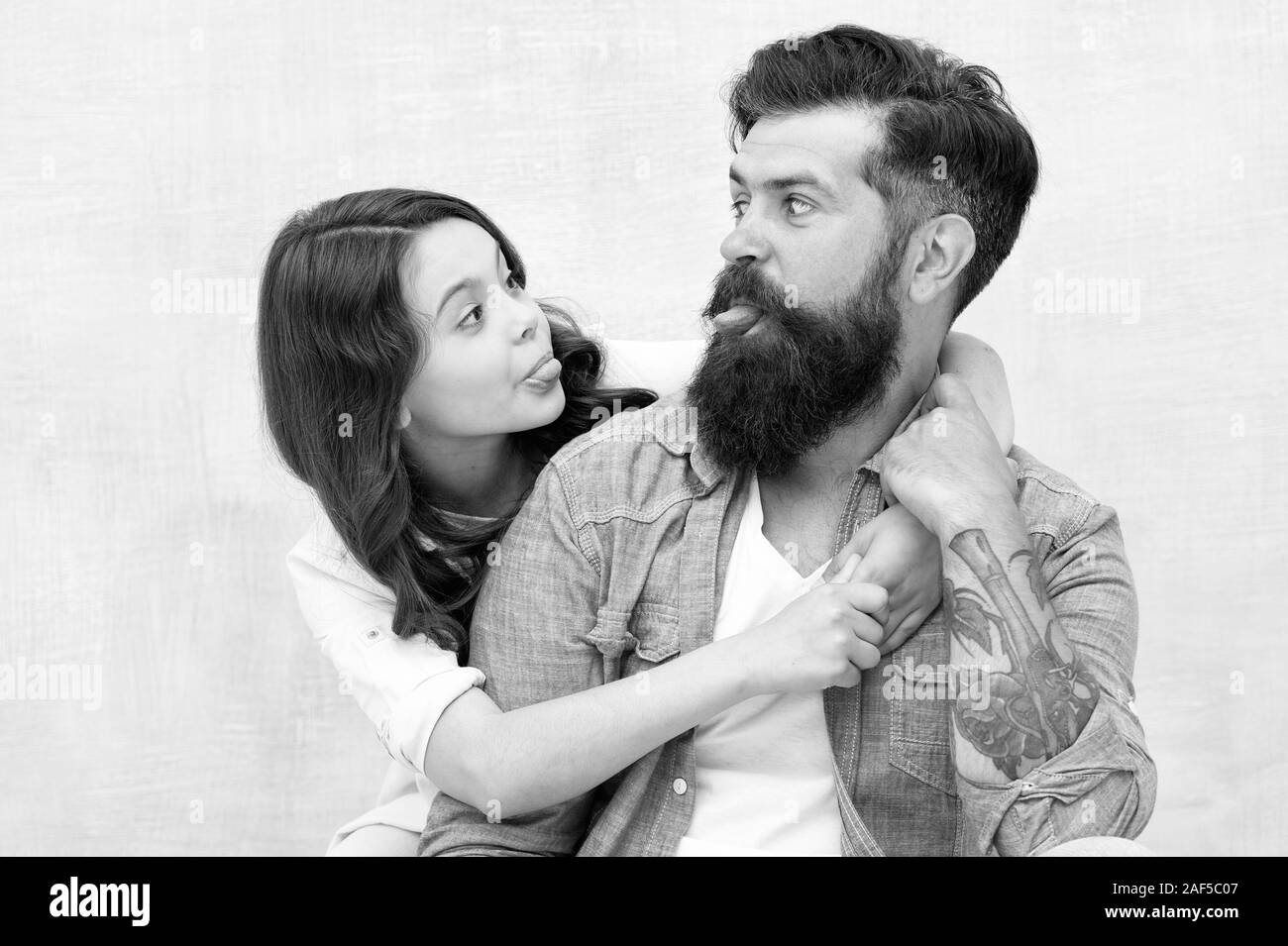 Friendly relations. Fathers day concept. Lovely father and cute kid ...