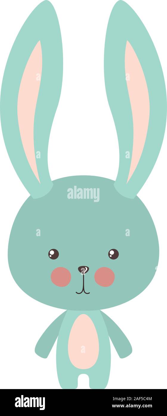 Cute blue, rabbit cartoon vector design Stock Vector Image & Art - Alamy