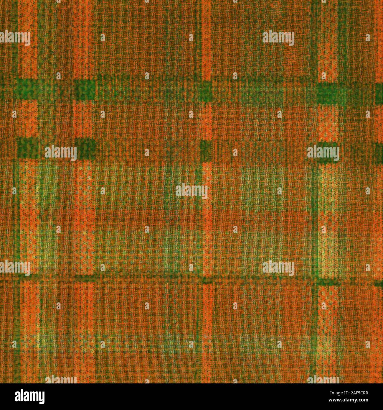 Orange and green plaid background rough texture Scottish tartan and ...