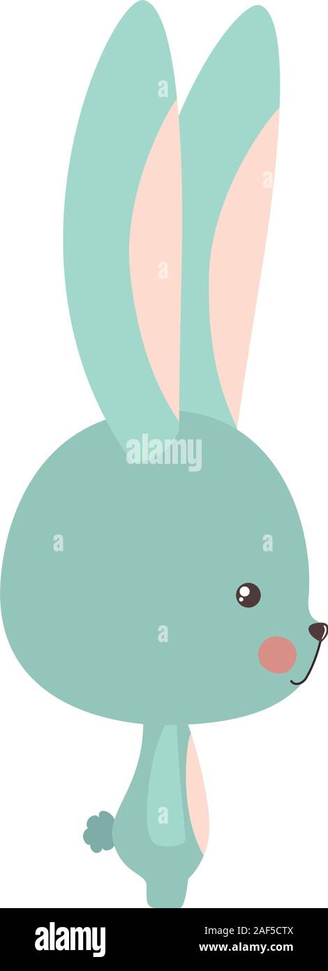 Cute blue, rabbit cartoon vector design Stock Vector Image & Art - Alamy