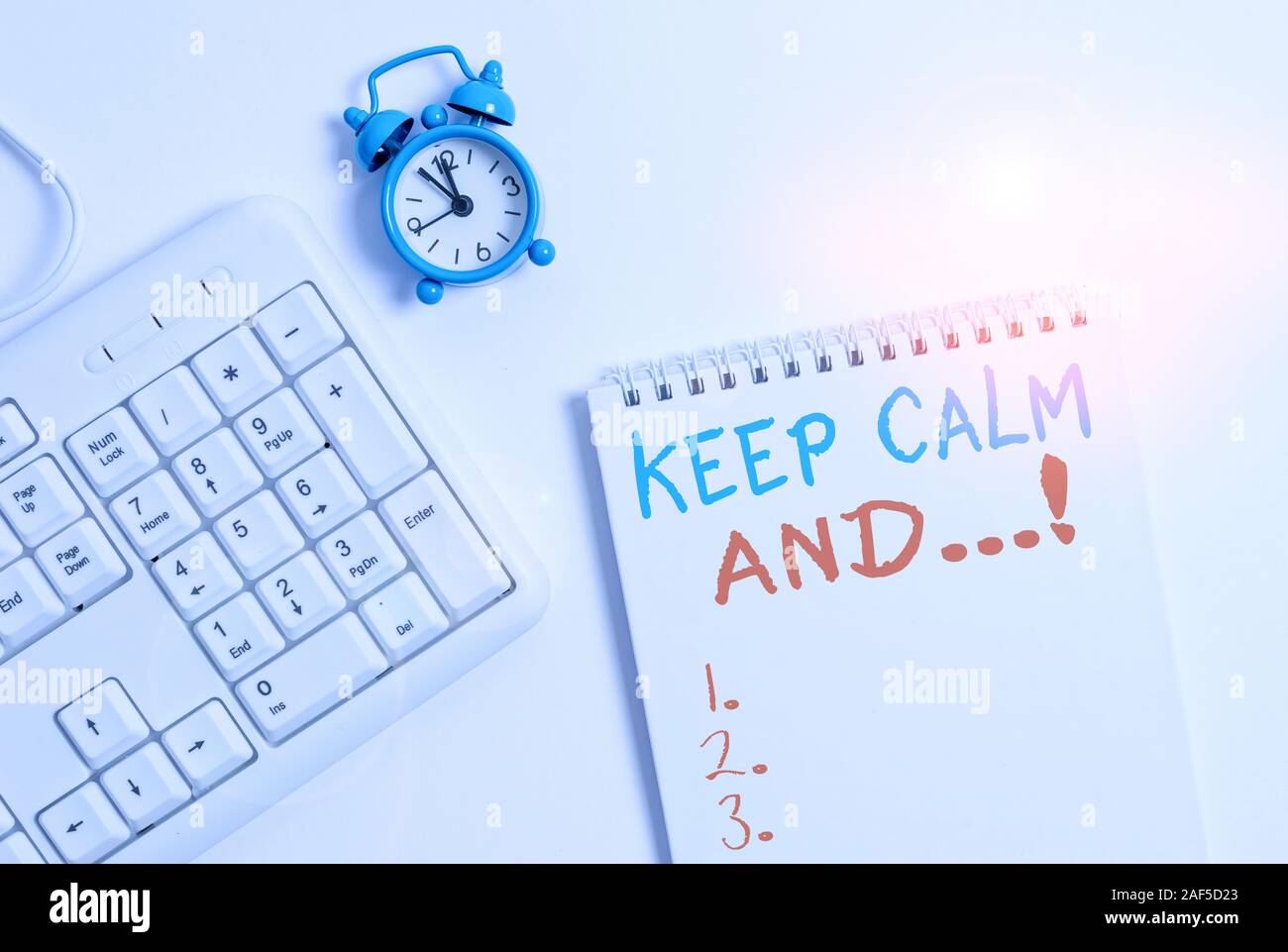 Writing note showing Keep Calm And. Business concept for motivational ...