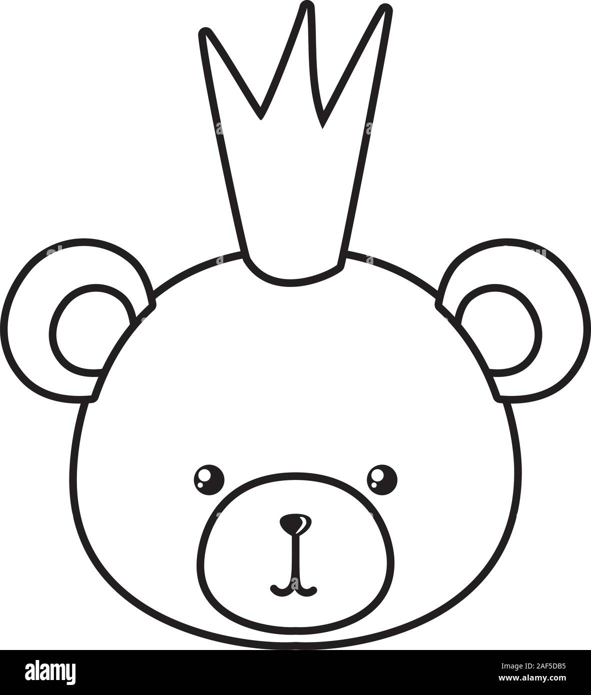 Cute bear cartoon with crown vector design Stock Vector Image & Art - Alamy