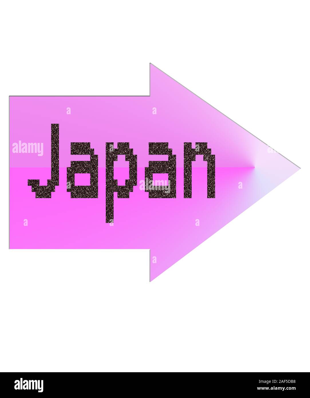 Japan word with a pink arrow pointing to the right. Made with color the ...