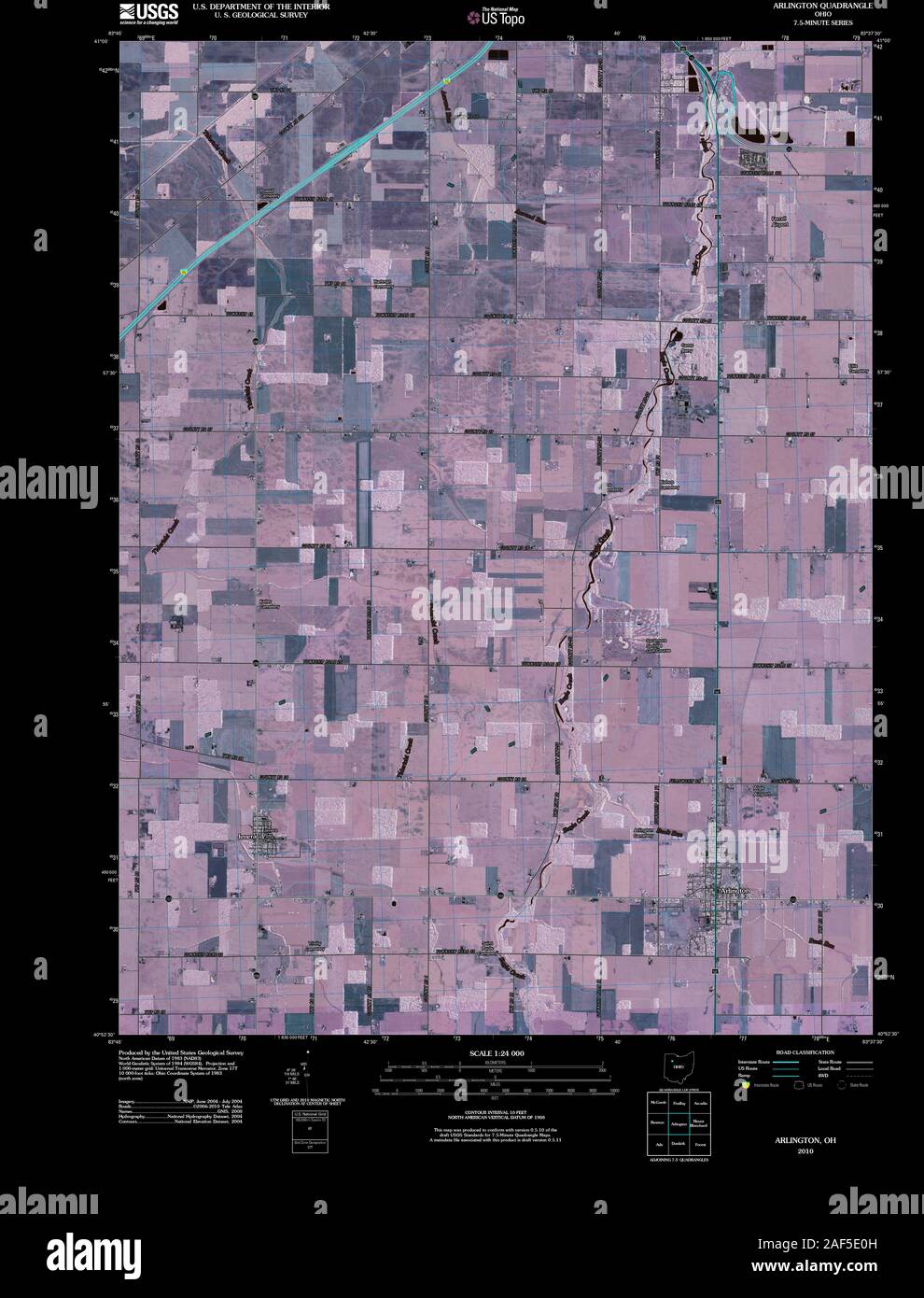 Map of arlington ohio hi-res stock photography and images - Alamy