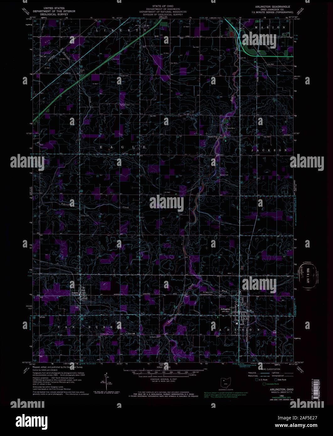 Map of arlington ohio hi-res stock photography and images - Alamy