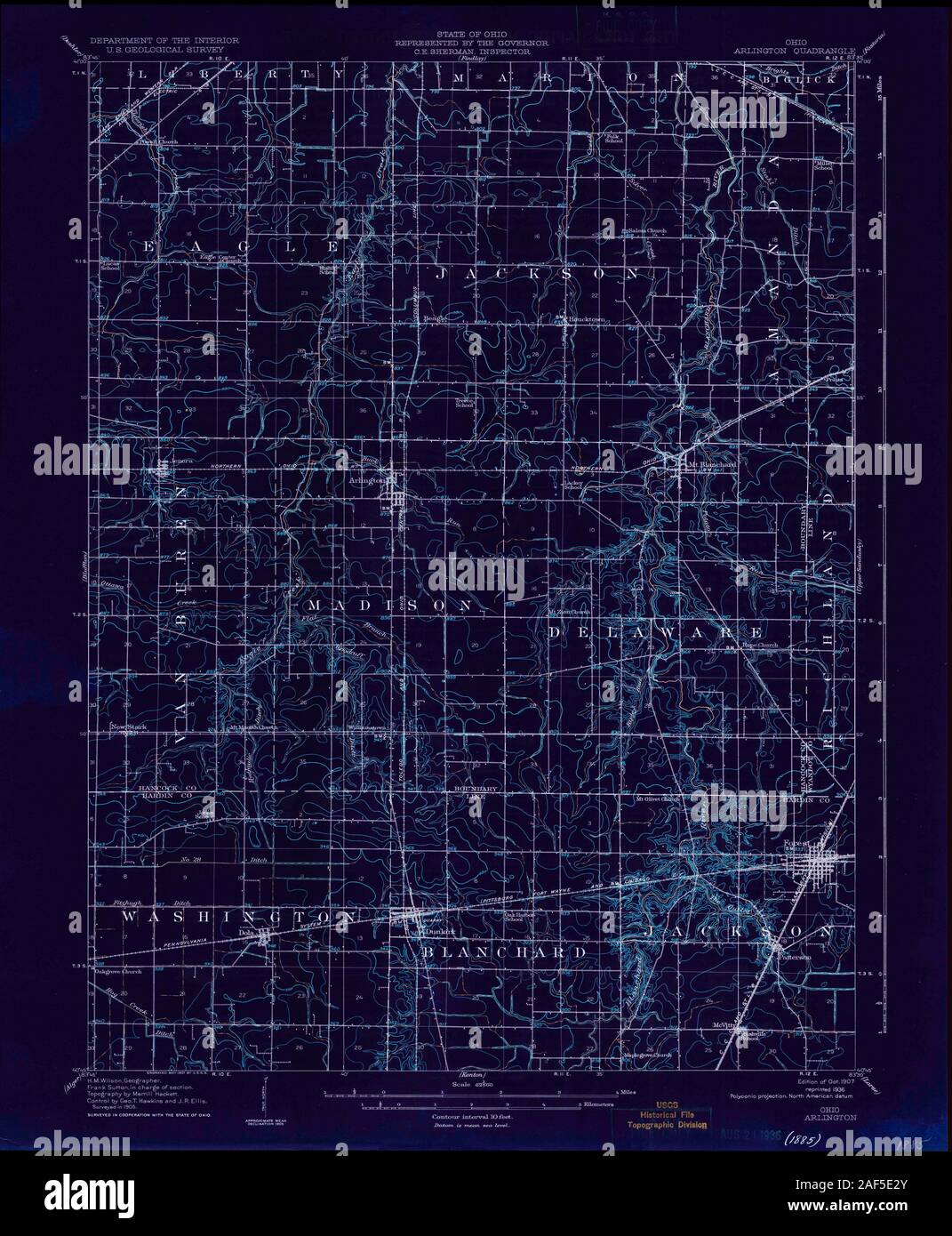 Map of arlington ohio hi-res stock photography and images - Alamy