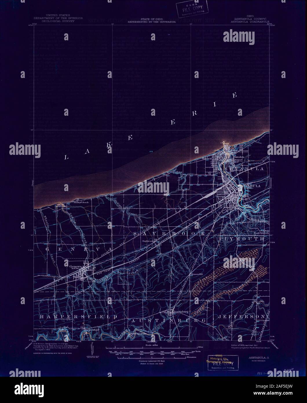 Ashtabula map hi-res stock photography and images - Alamy