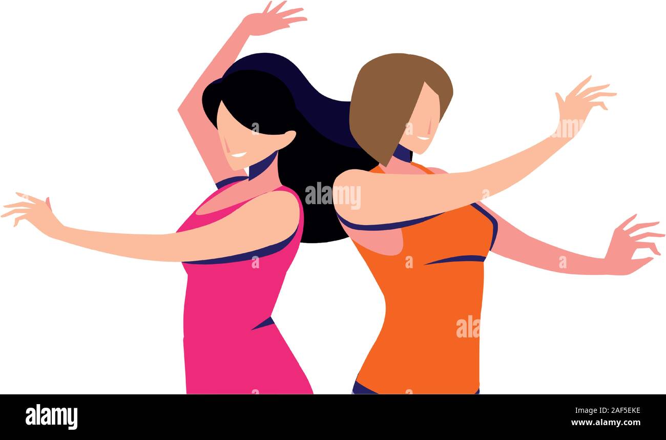 Scene women in dance Stock Vector Images - Alamy