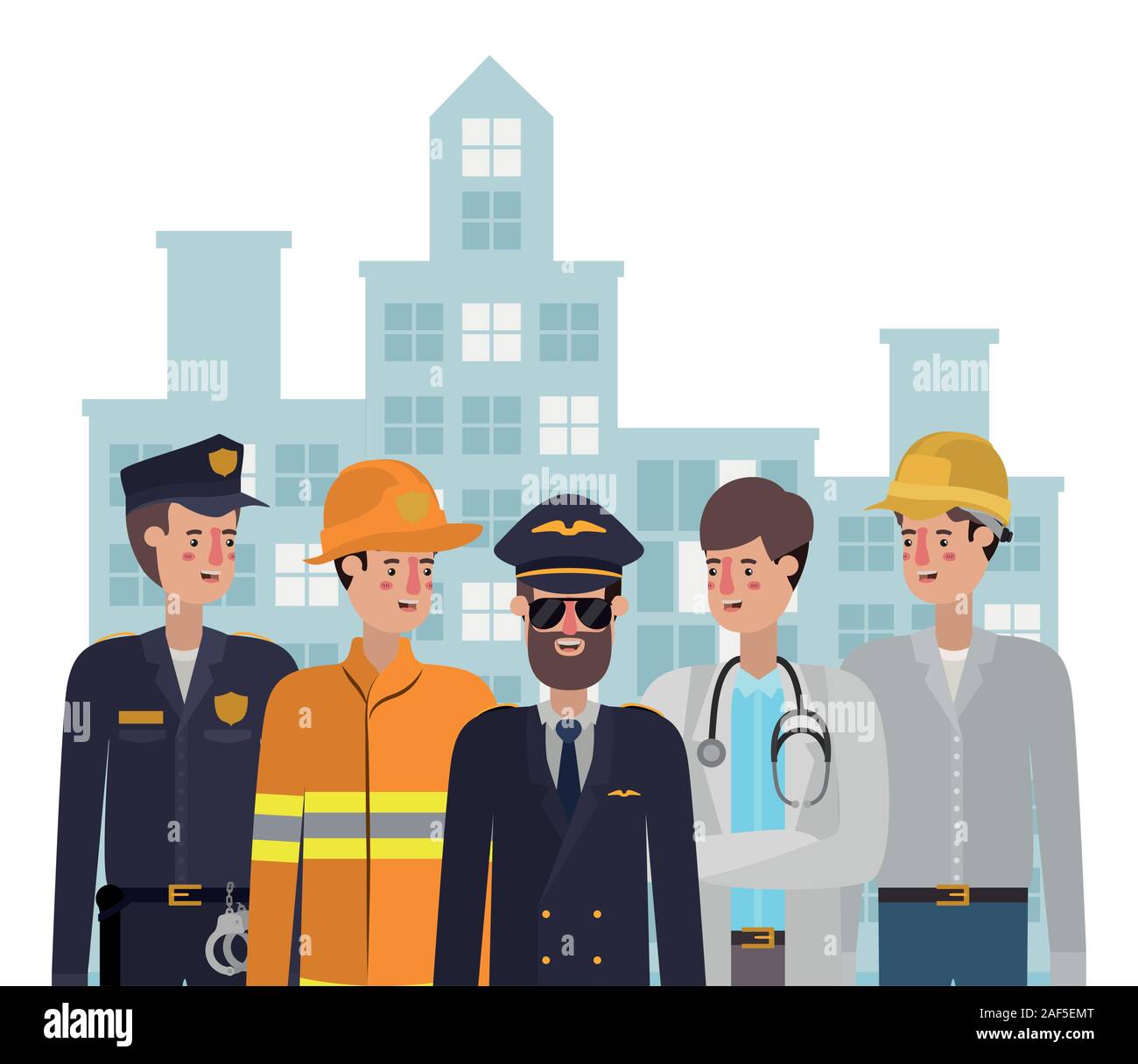 Professional avatars men at the city vector design Stock Vector Image ...