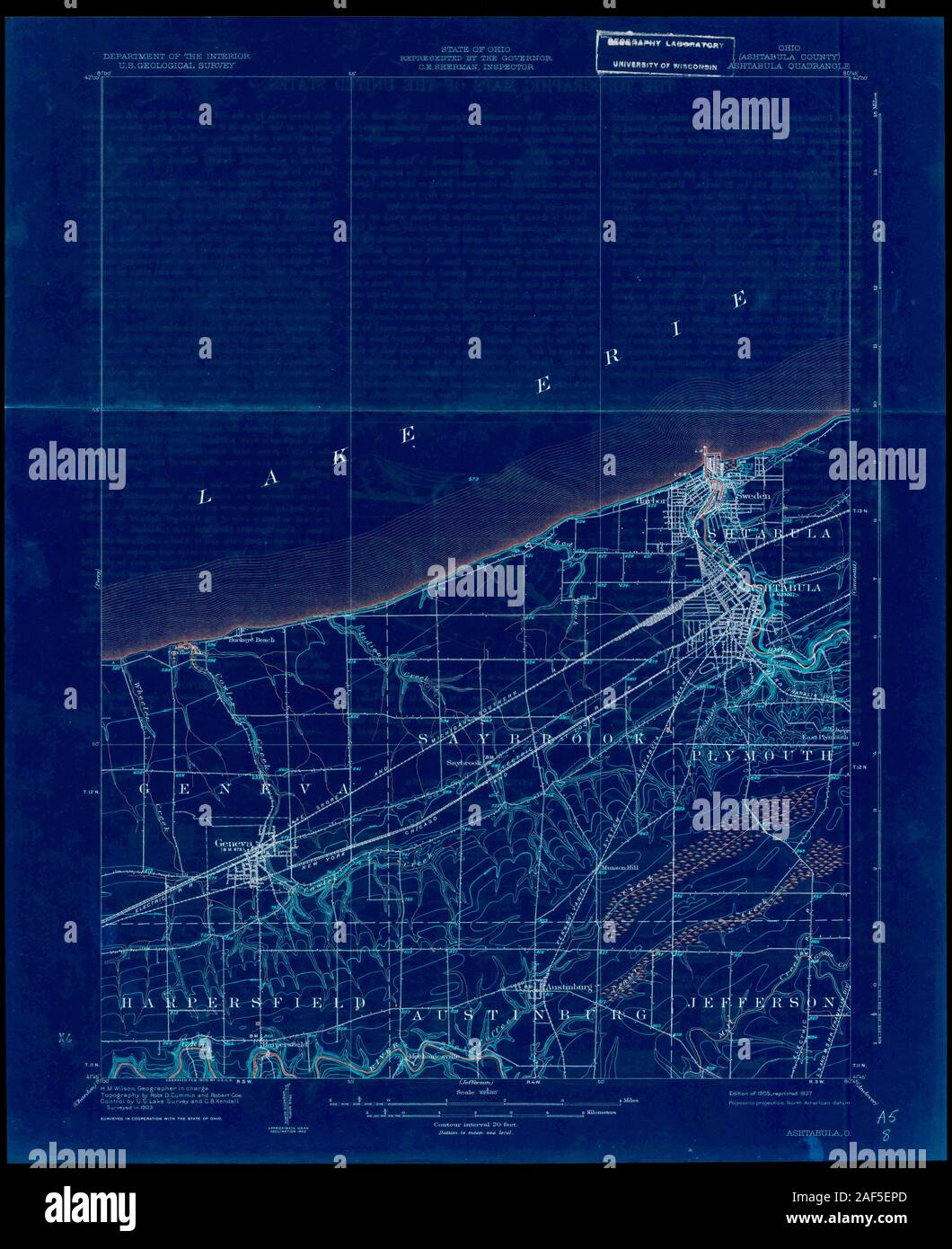 Map of ashtabula hi-res stock photography and images - Alamy