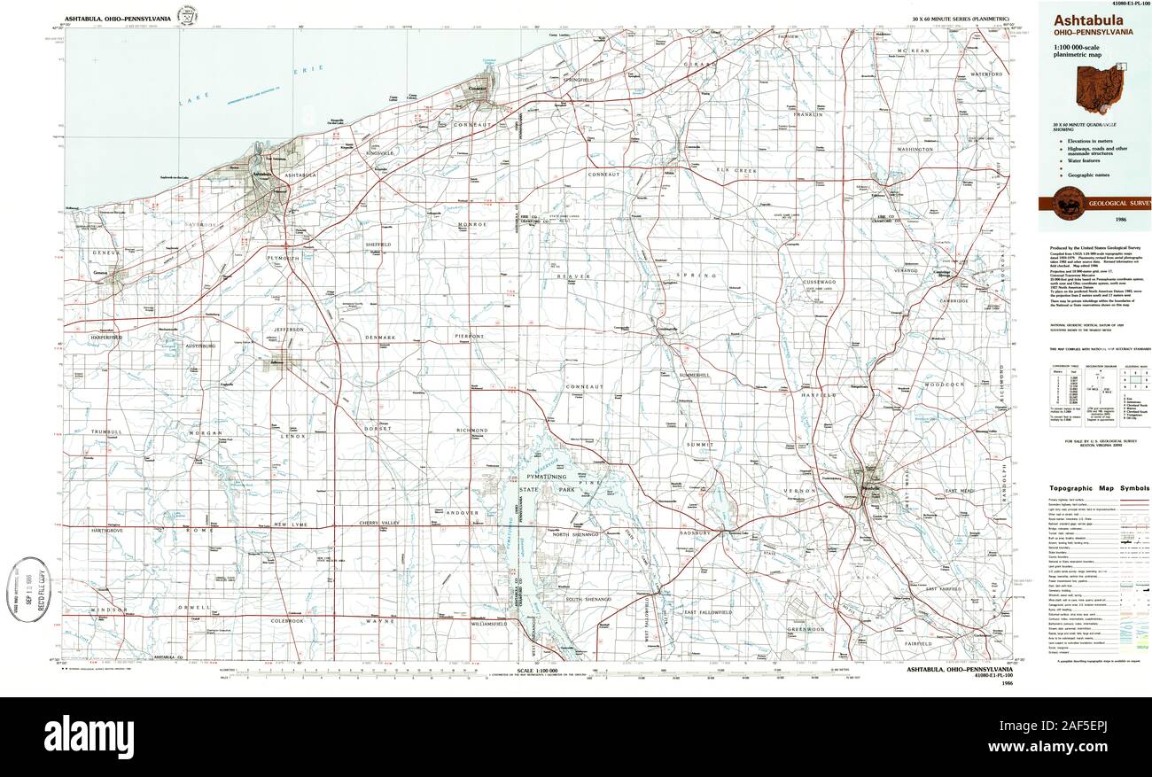 Map of ashtabula hi-res stock photography and images - Alamy