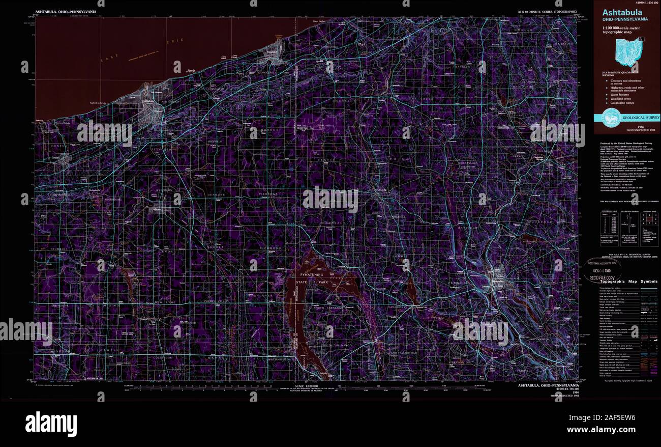 Map of ashtabula ohio hi-res stock photography and images - Alamy