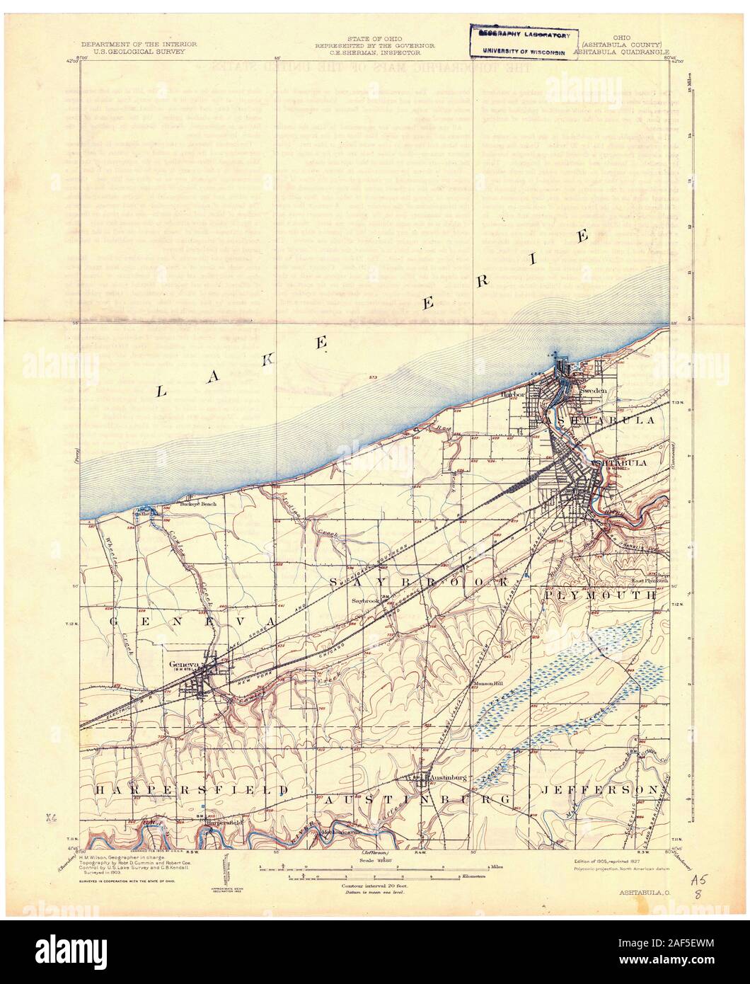 Map of ashtabula hi-res stock photography and images - Alamy